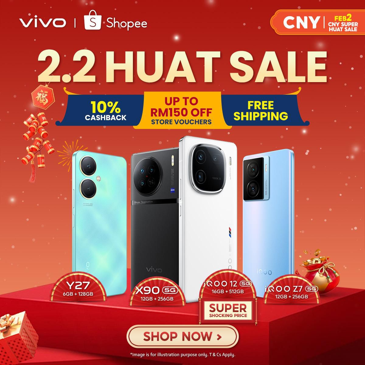vivo x Shopee 2.2 促销，折扣高达RM878！ - Mdroid