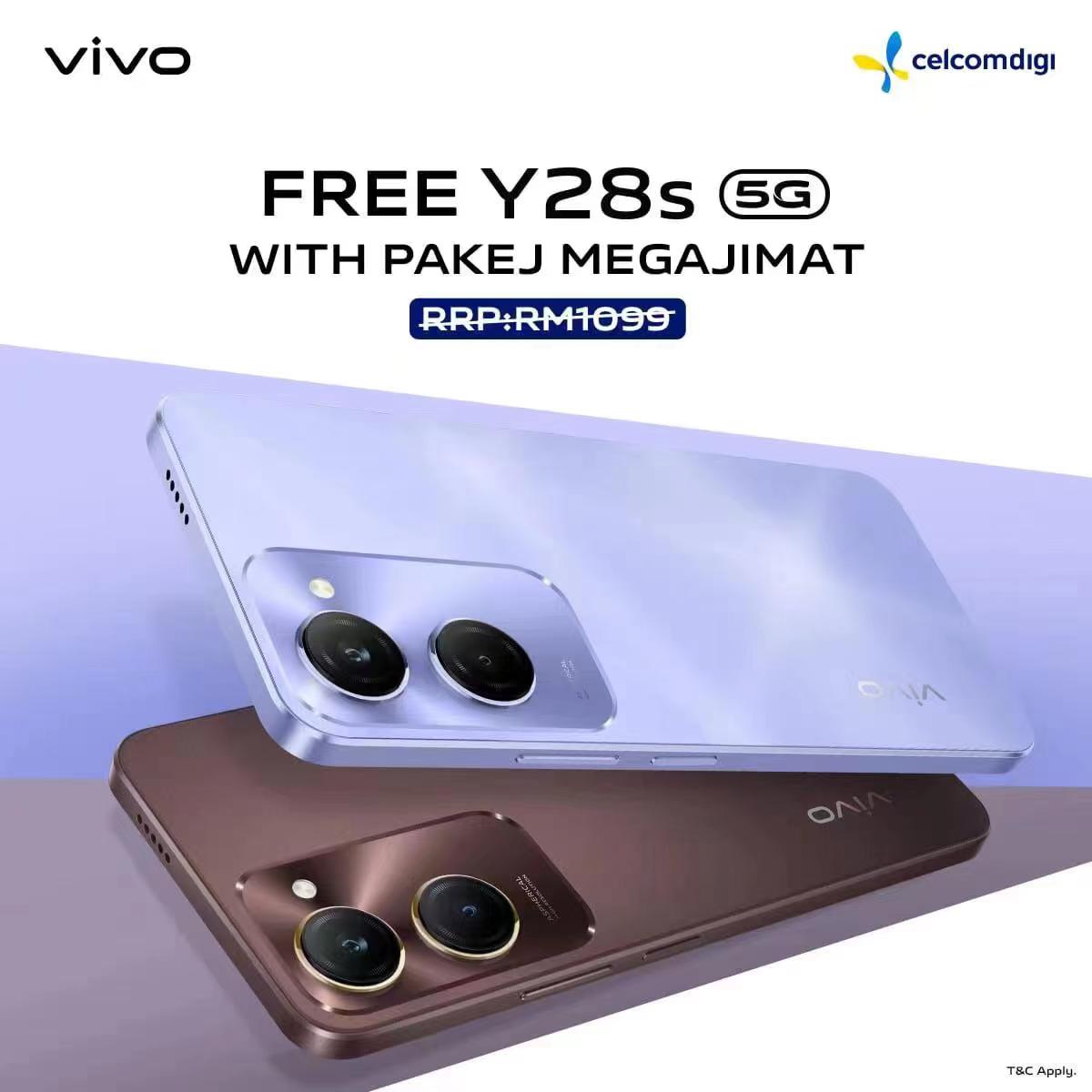 vivo Y28s 5G 重磅优惠: CelcomDigi 和 U Mobile 特选配套免费赠送 - Mdroid